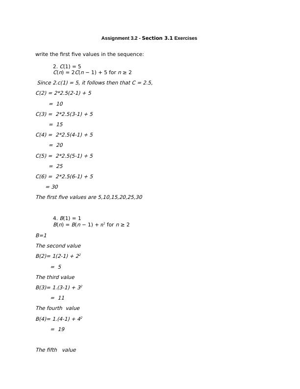 Mathematics Homework: Sequences, Fibonacci, and Sorting