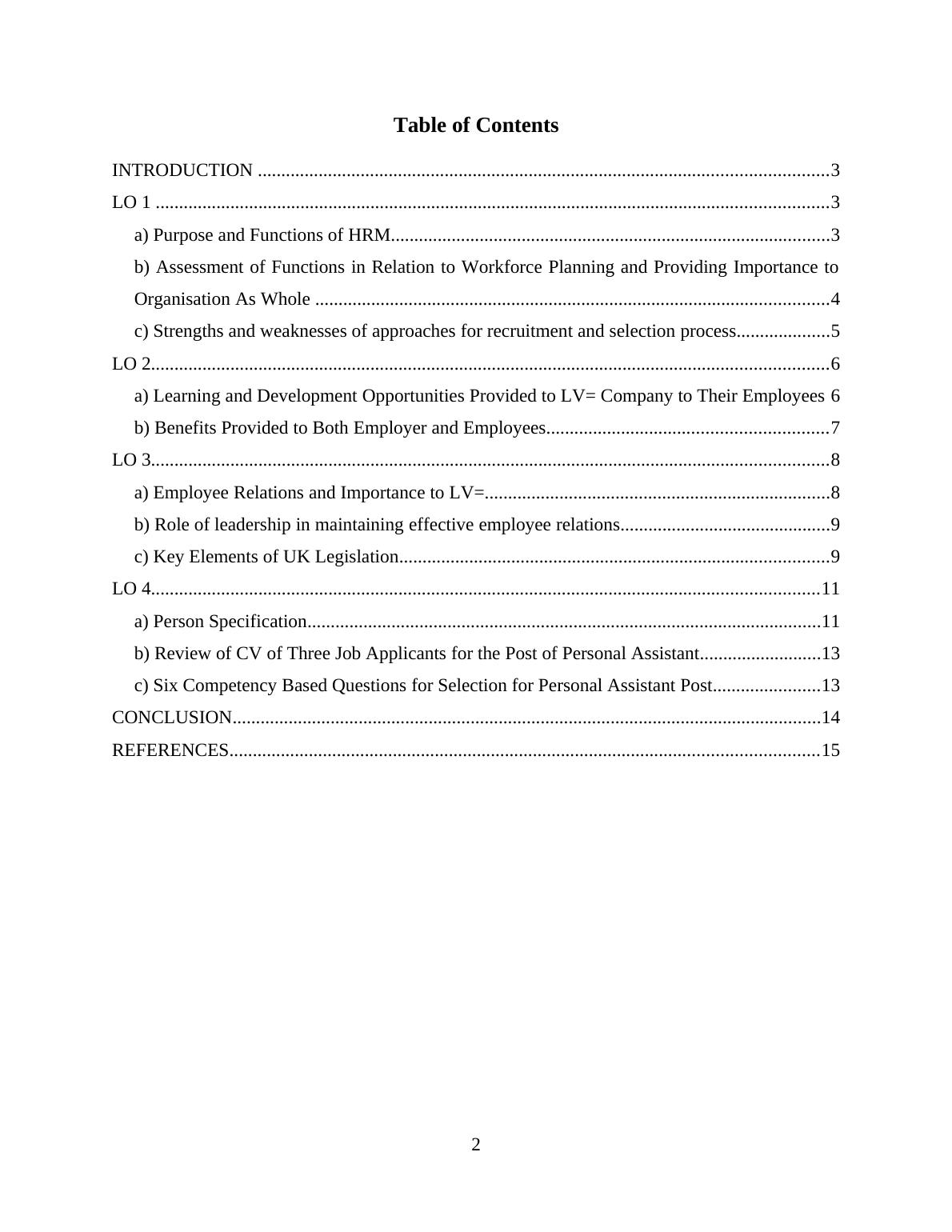 Human Resource Management Report: LV= Company Overview