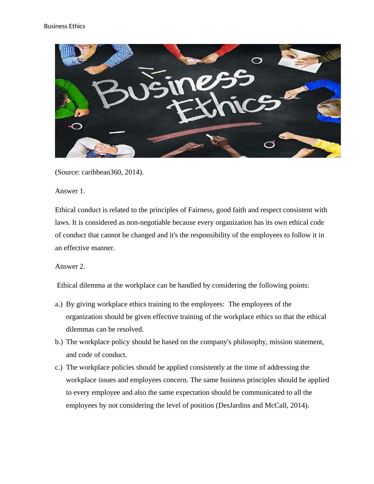 Business Ethics Assignment: Answers, Analysis, References