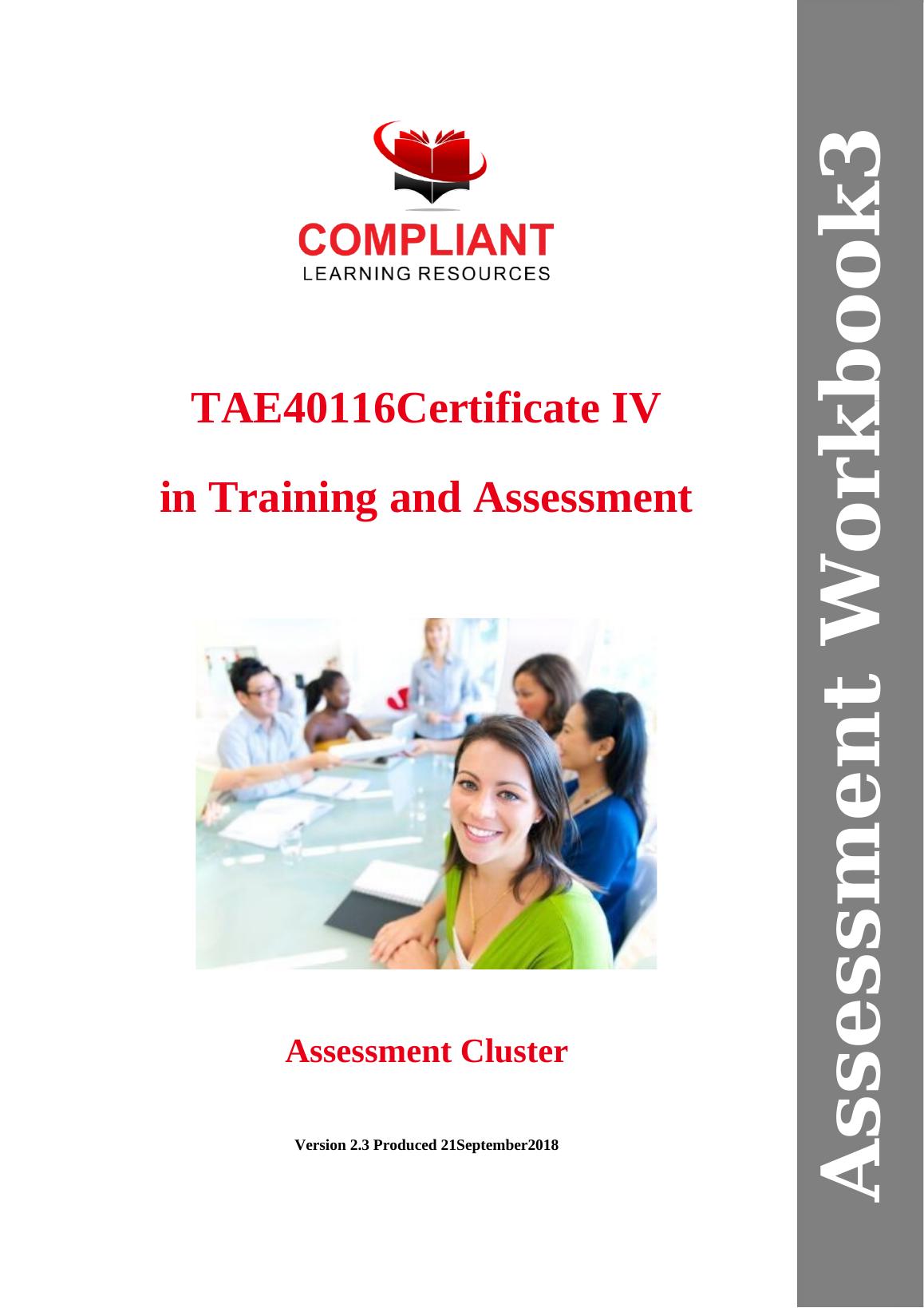 Assessment Workbook 3 - TAE40116