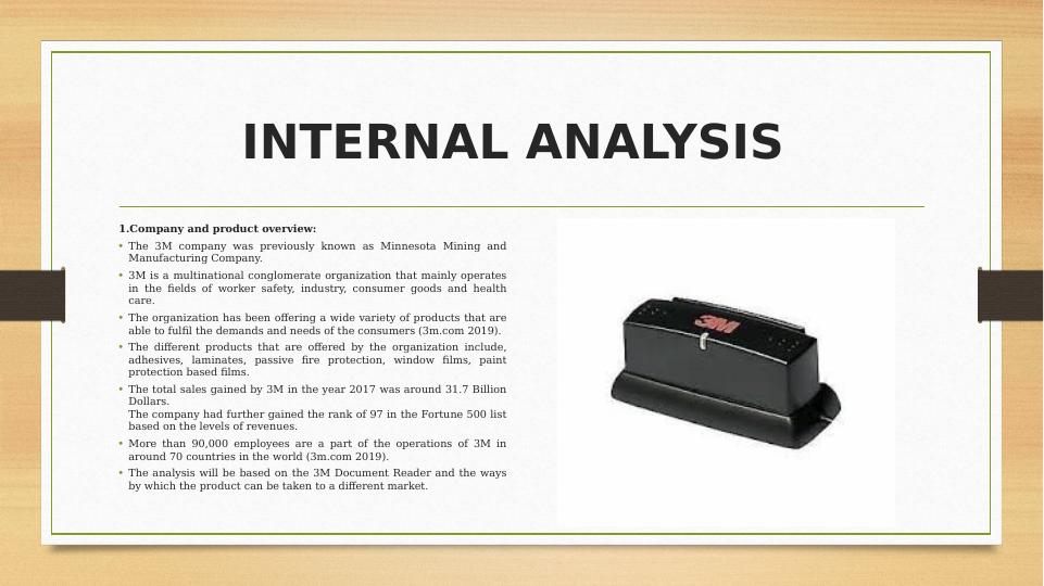 3M Document Reader: Internal and External Analysis