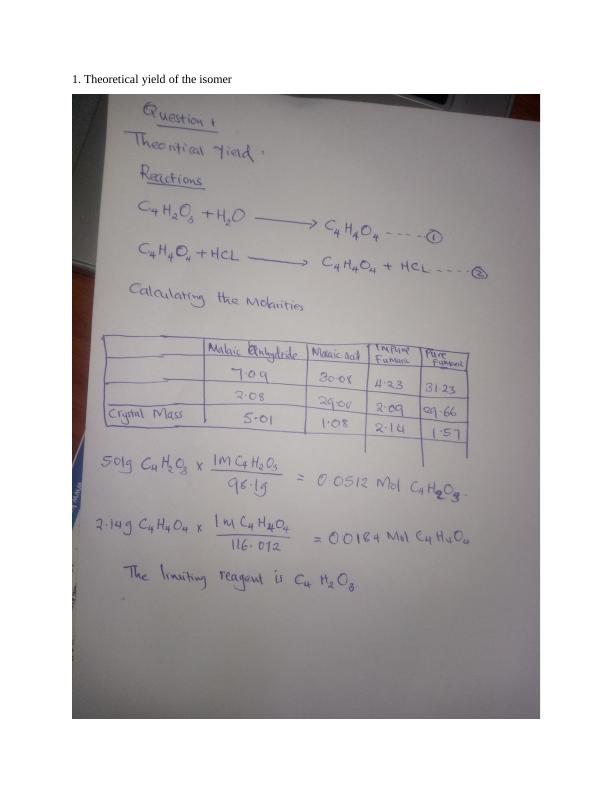 Fumaric Acid Synthesis: Experiment, Analysis, and Properties