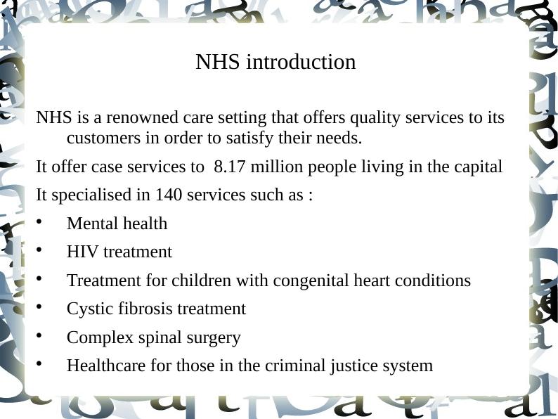 NHS Task 2: Managing Continuous Organizational Improvement