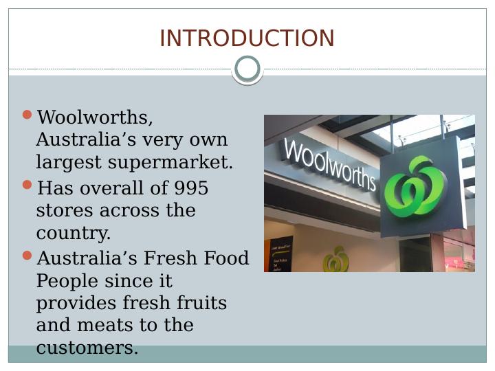 HC1082 Marketing Group Report: Woolworths Analysis