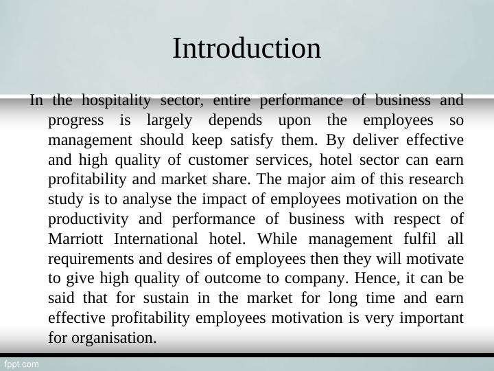 Marriott Hotel: Employee Motivation and Business Outcomes