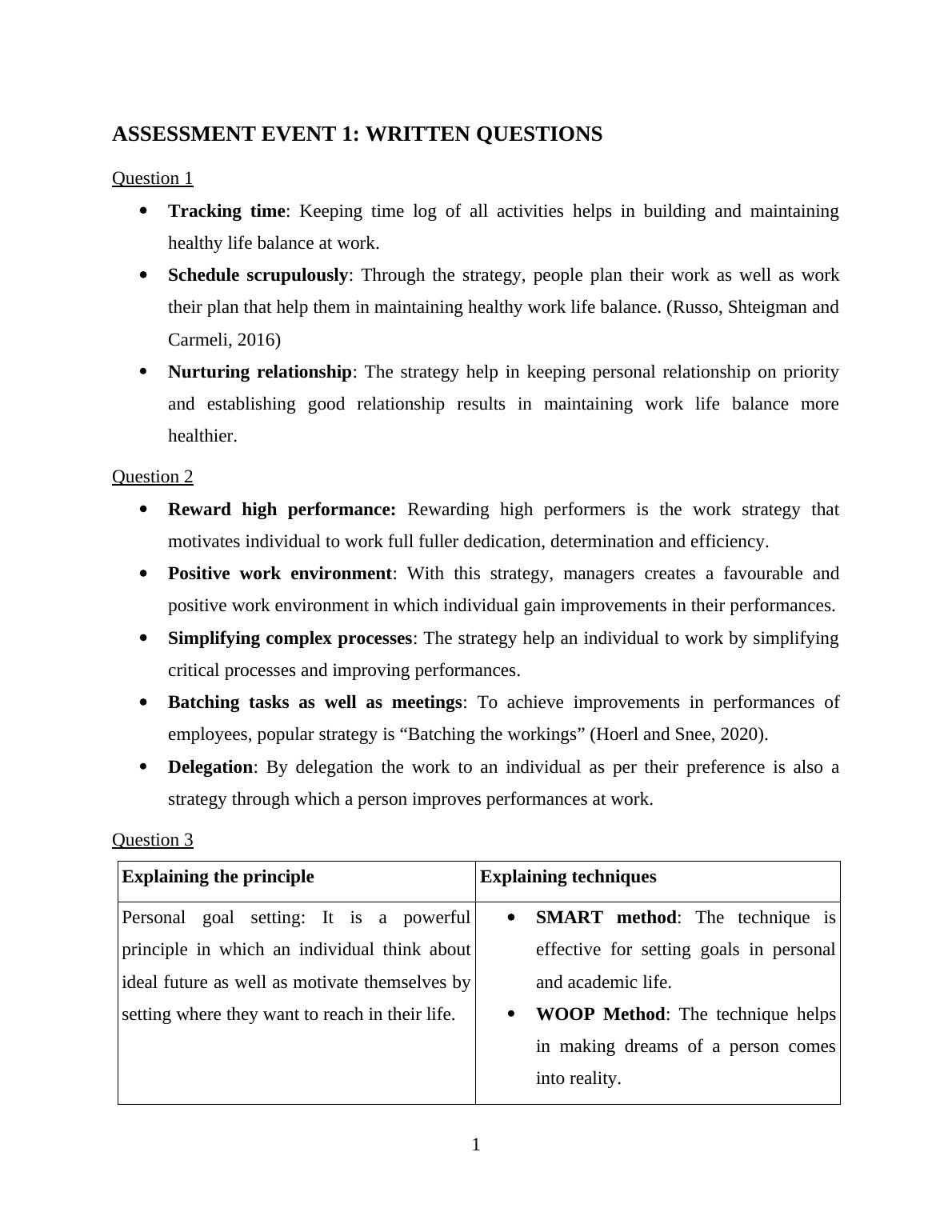 Manage Personal Work Priorities and Professional Development - Desklib