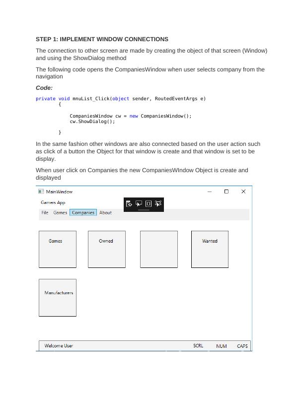 Implement Window Connections 
