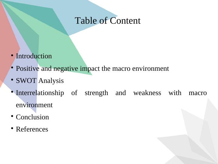 Macro Impact & SWOT Analysis: Business Environment Report
