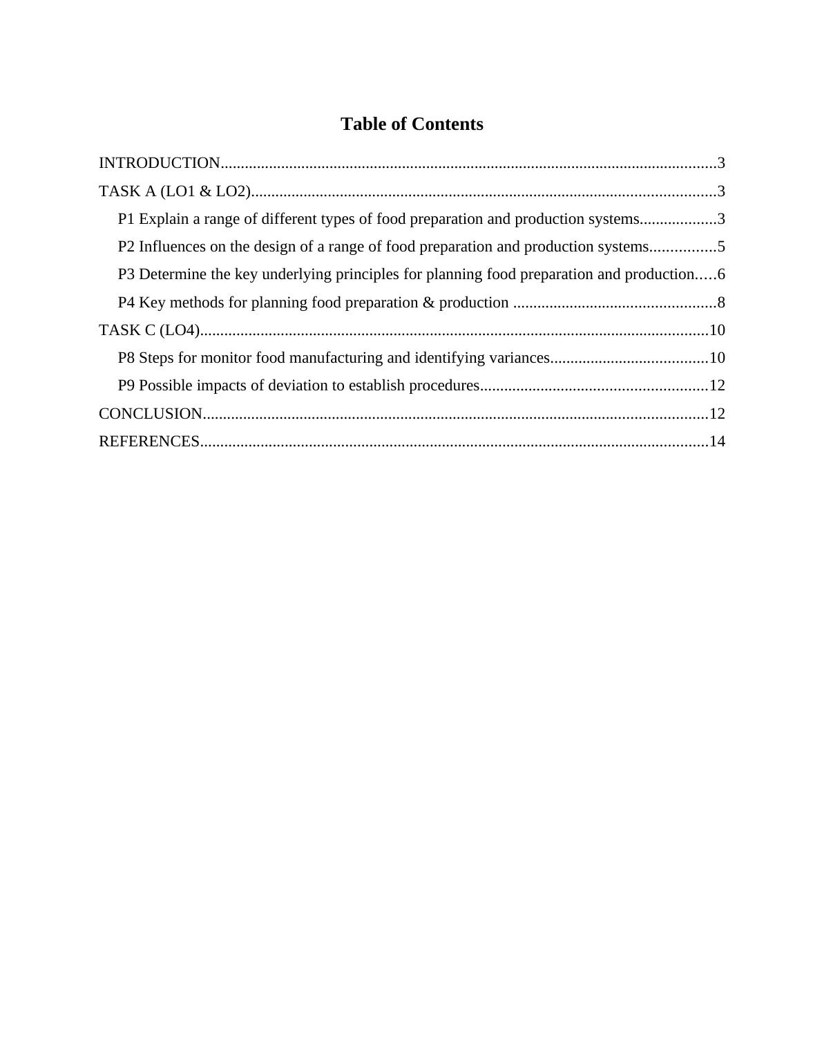 A-One Restaurant: Food Production Management Report