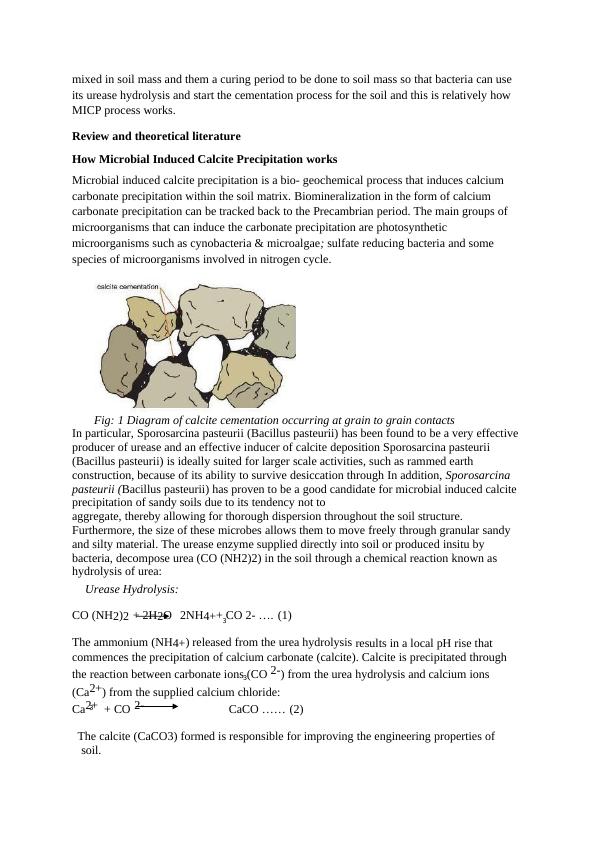 MICP for Sustainable Soil Stabilization Research Proposal