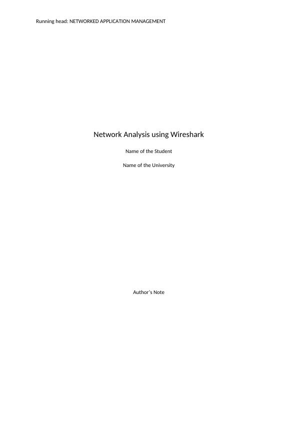 Network Analysis Using Wireshark Desklib