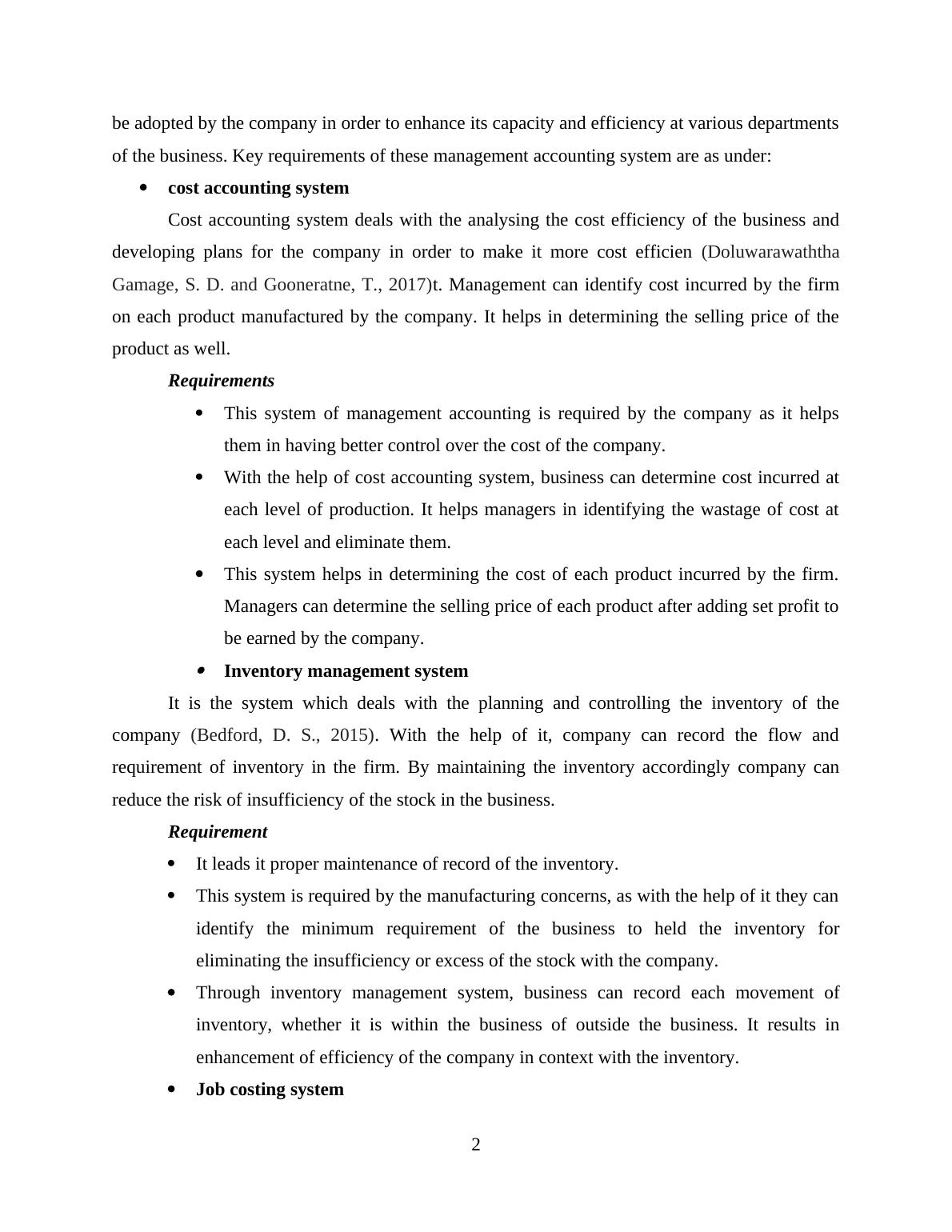 Management Accounting - Sample Assignment