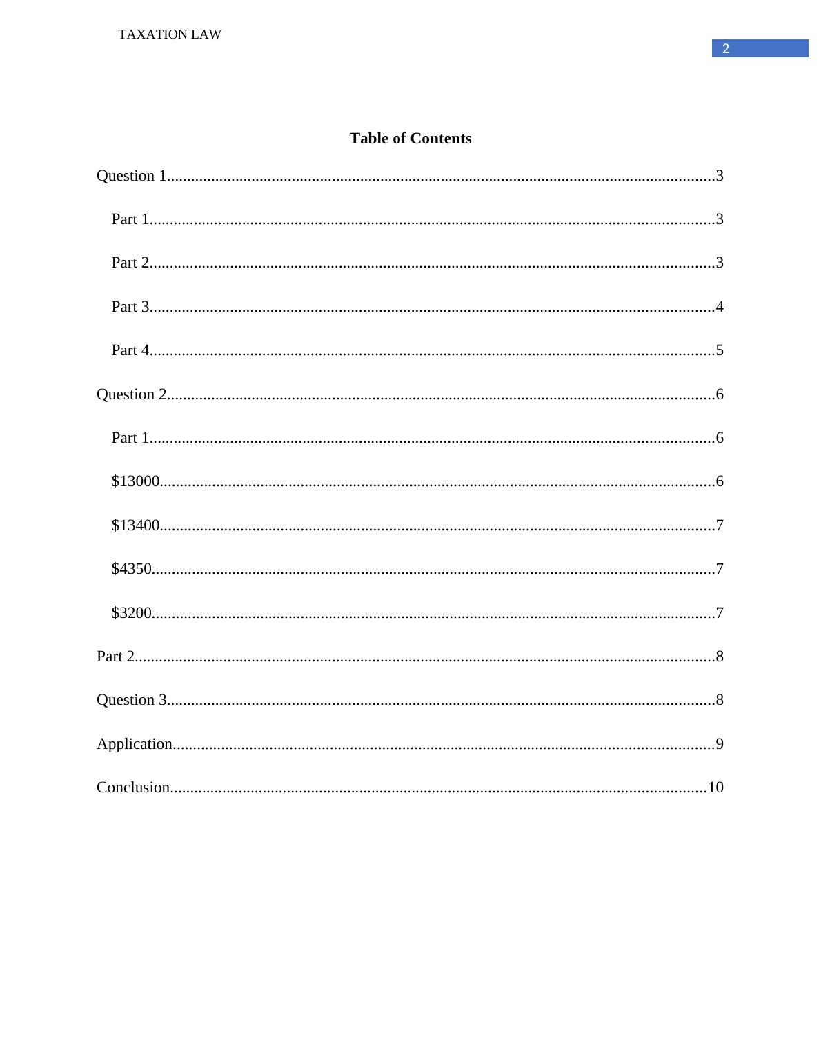 Taxation Law: Individual Assignment HI6028, T1 2019