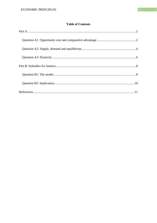 Economic Principles: Opportunity Cost, Supply & Demand,