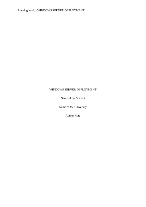 Windows Deployment Services Overview 
