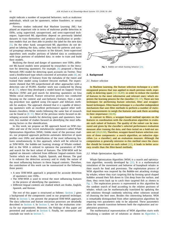 Evolving SVM with Whale Optimization for Spam Detection