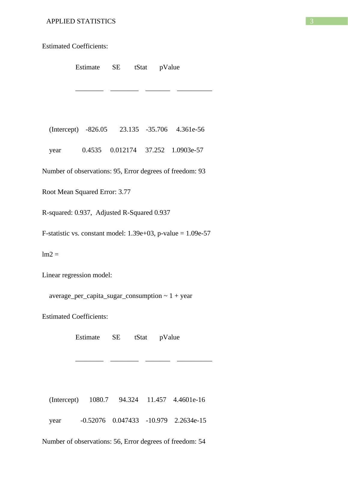 Applied Statistics - Desklib