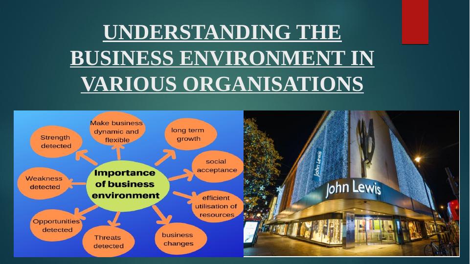 Understanding the Business Environment in Various Organisations