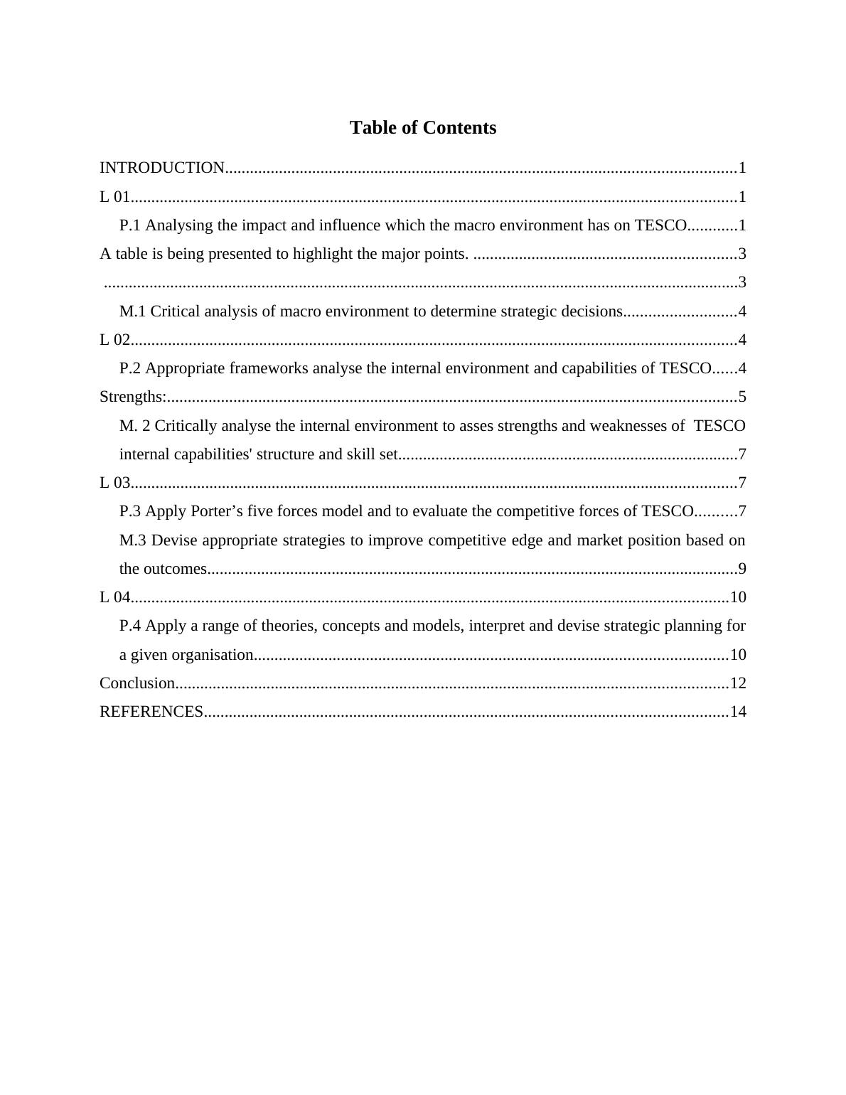 TESCO Business Strategy: SWOT and Competitive Analysis
