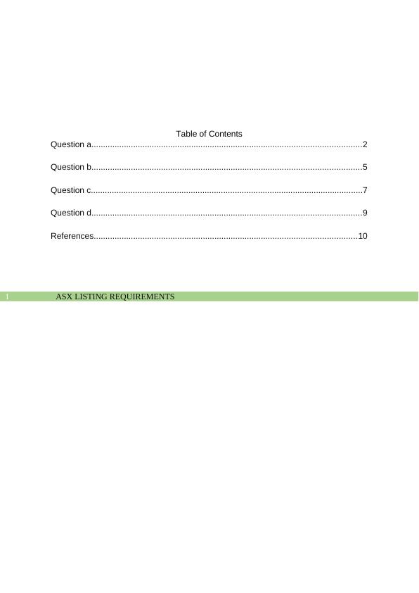 Asx Listing Requirements Question 2022
