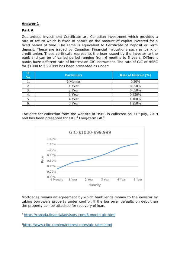 GIC and Mortgage Rates in Canada - Desklib