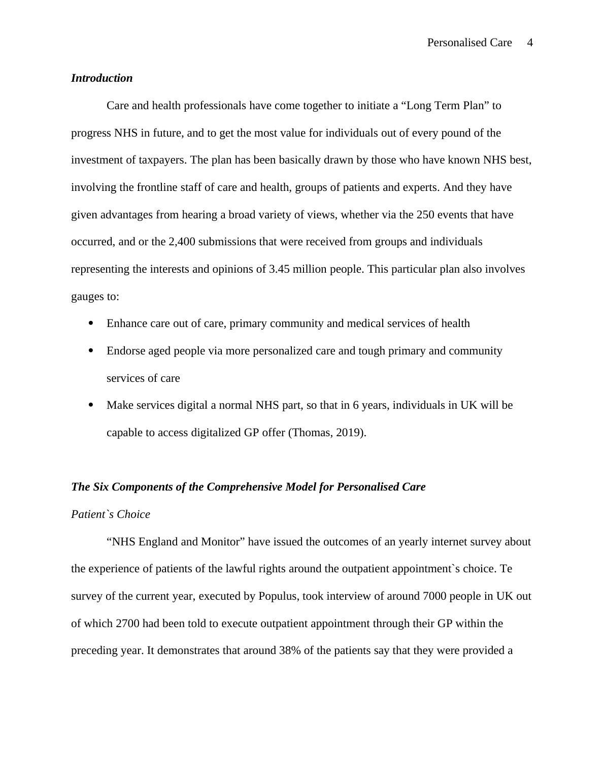 Components of the Comprehensive Model for Personalised Care