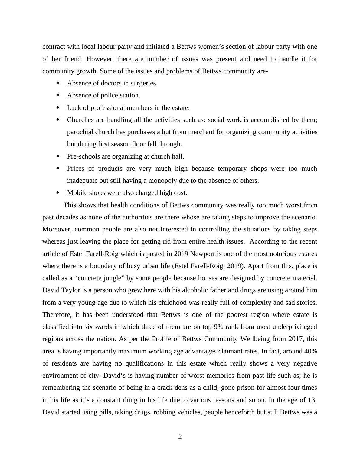 Community Profile Assessment: Identification of Health Needs and Key Issues