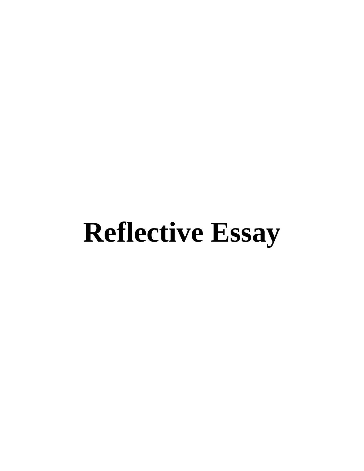 University Communication Skills Module: Reflective Essay
