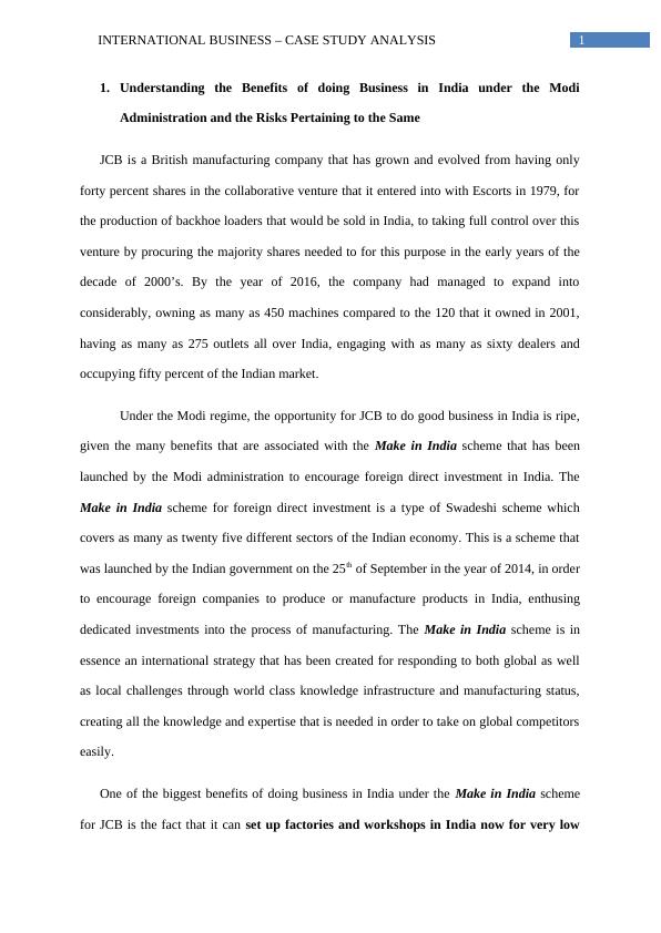 Case Study: JCB's Strategy and Growth in the Indian Market