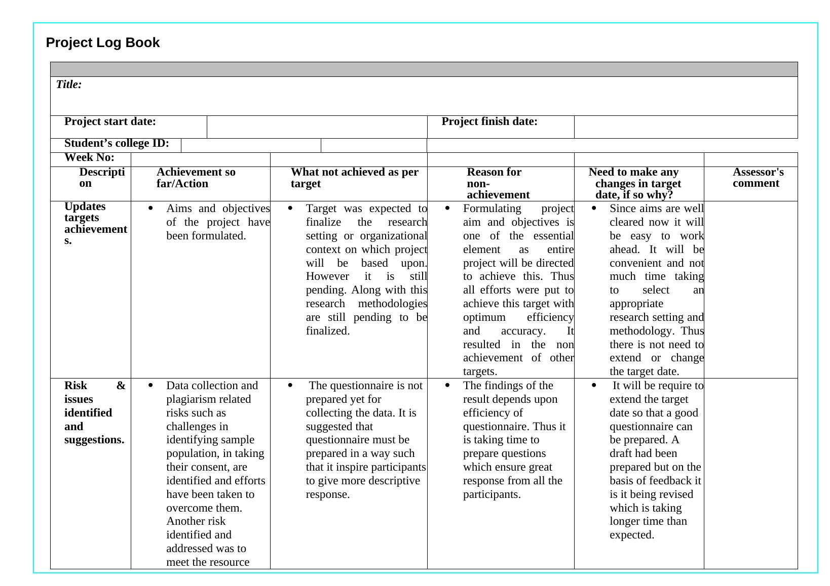 Project Log Book: Business Development Project - Week 1