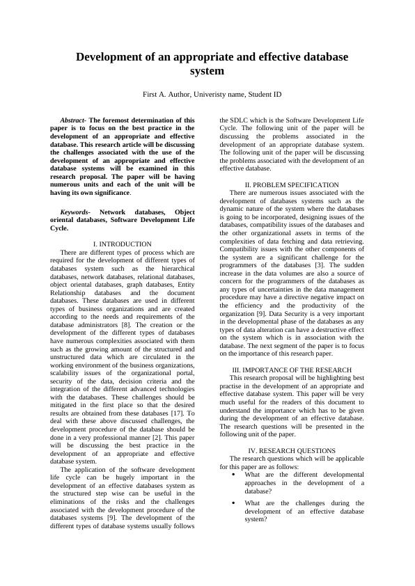 University Database System: Development and Analysis