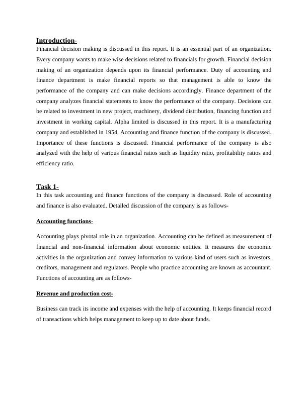 Financial Decision Making | Desklib