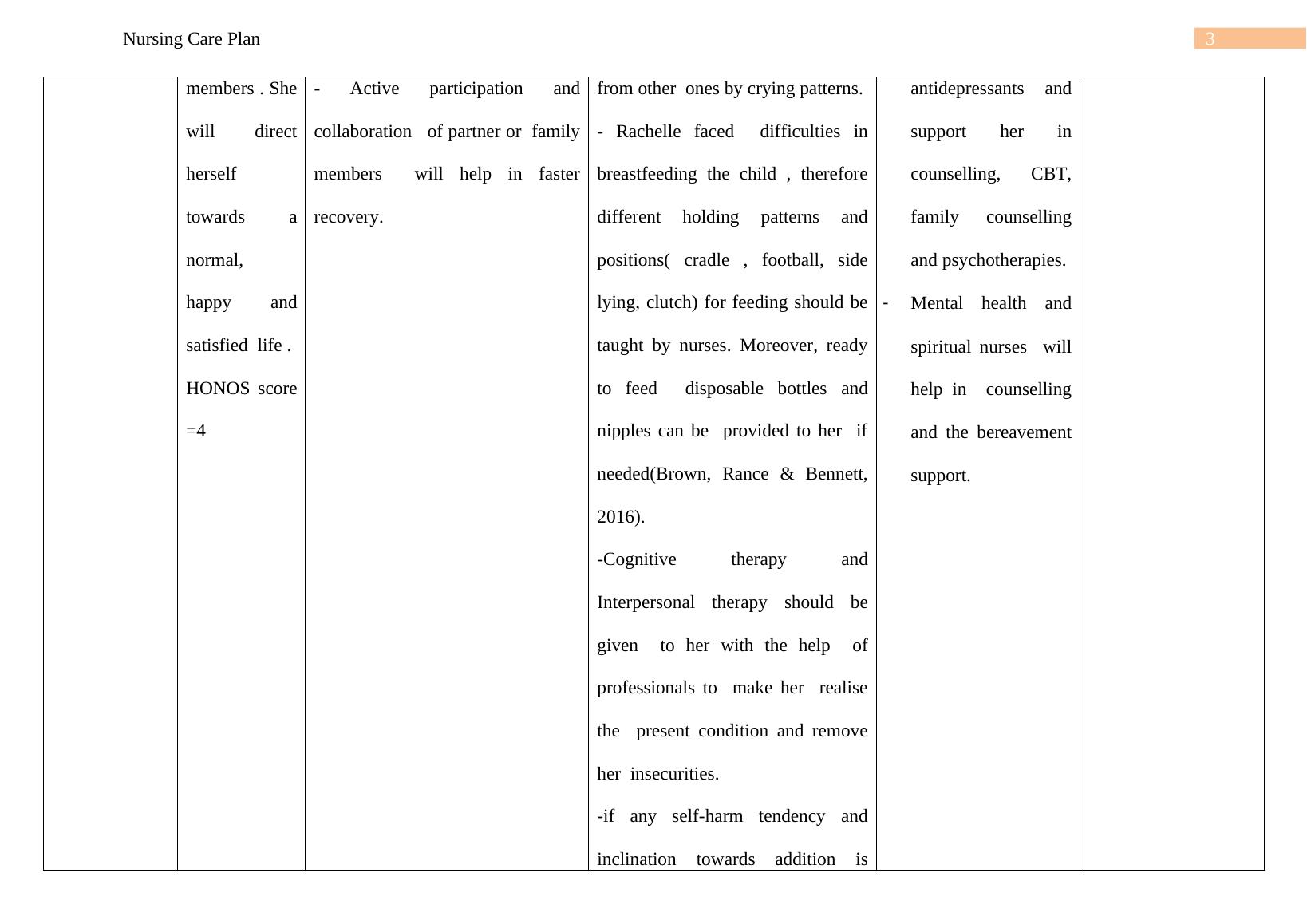 Overview of Nursing Care Plan