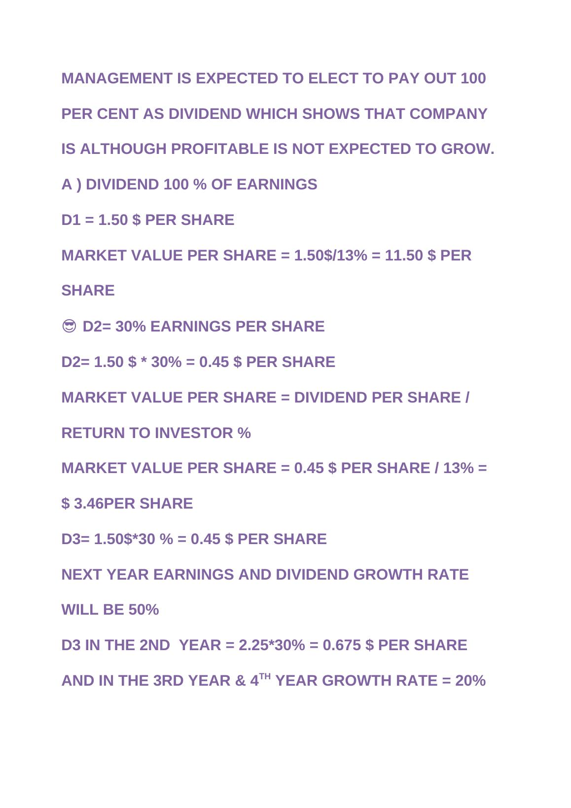 FINM202 - Financial Management: Share Valuation Report
