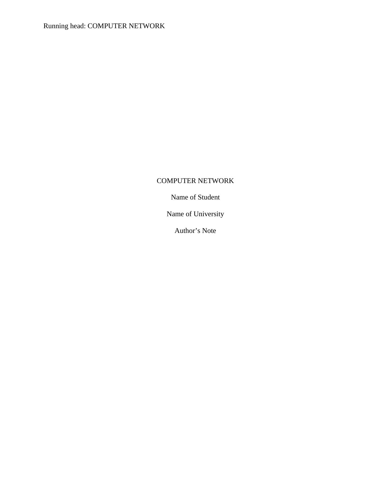 Computer Network - Study Material and Assignments