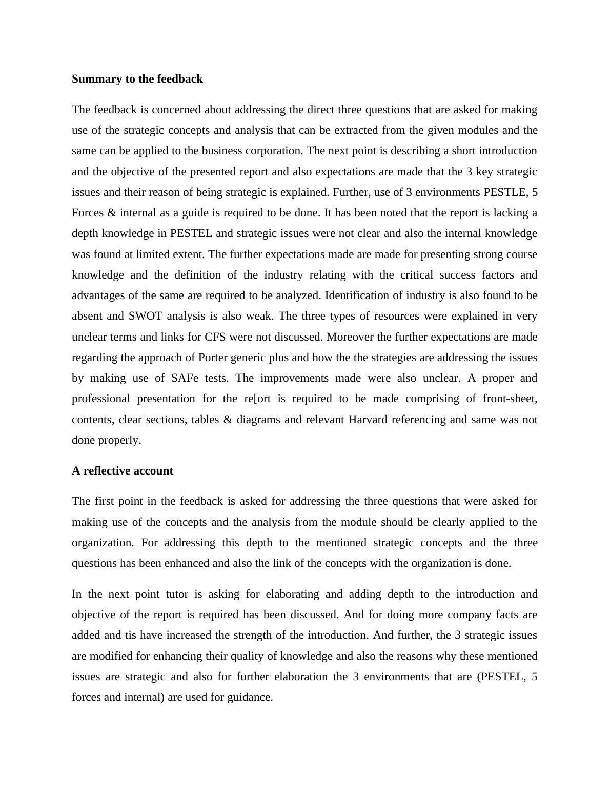 Strategic Analysis Report: Addressing Module Feedback