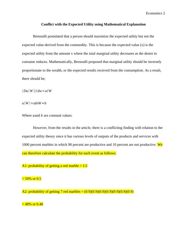 Expected Utility Theory and Behavioral Economics Analysis