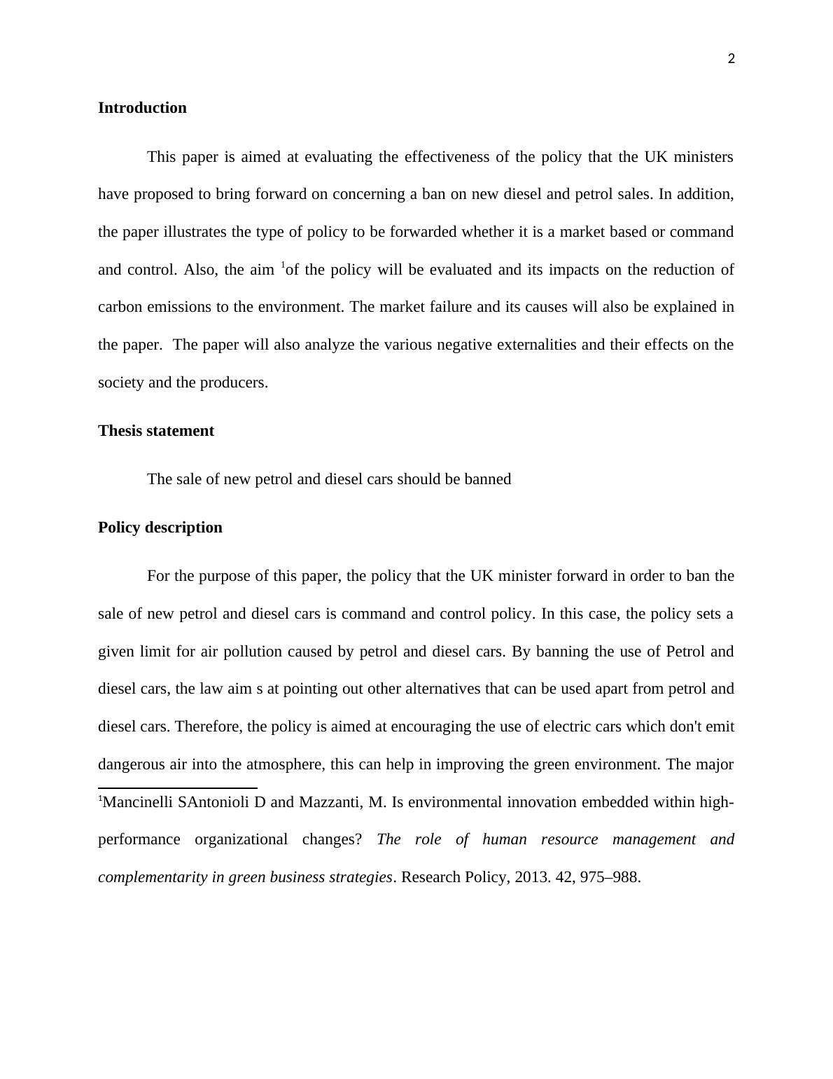 Effectiveness of UK Policy on Banning New Diesel and Petrol Sales