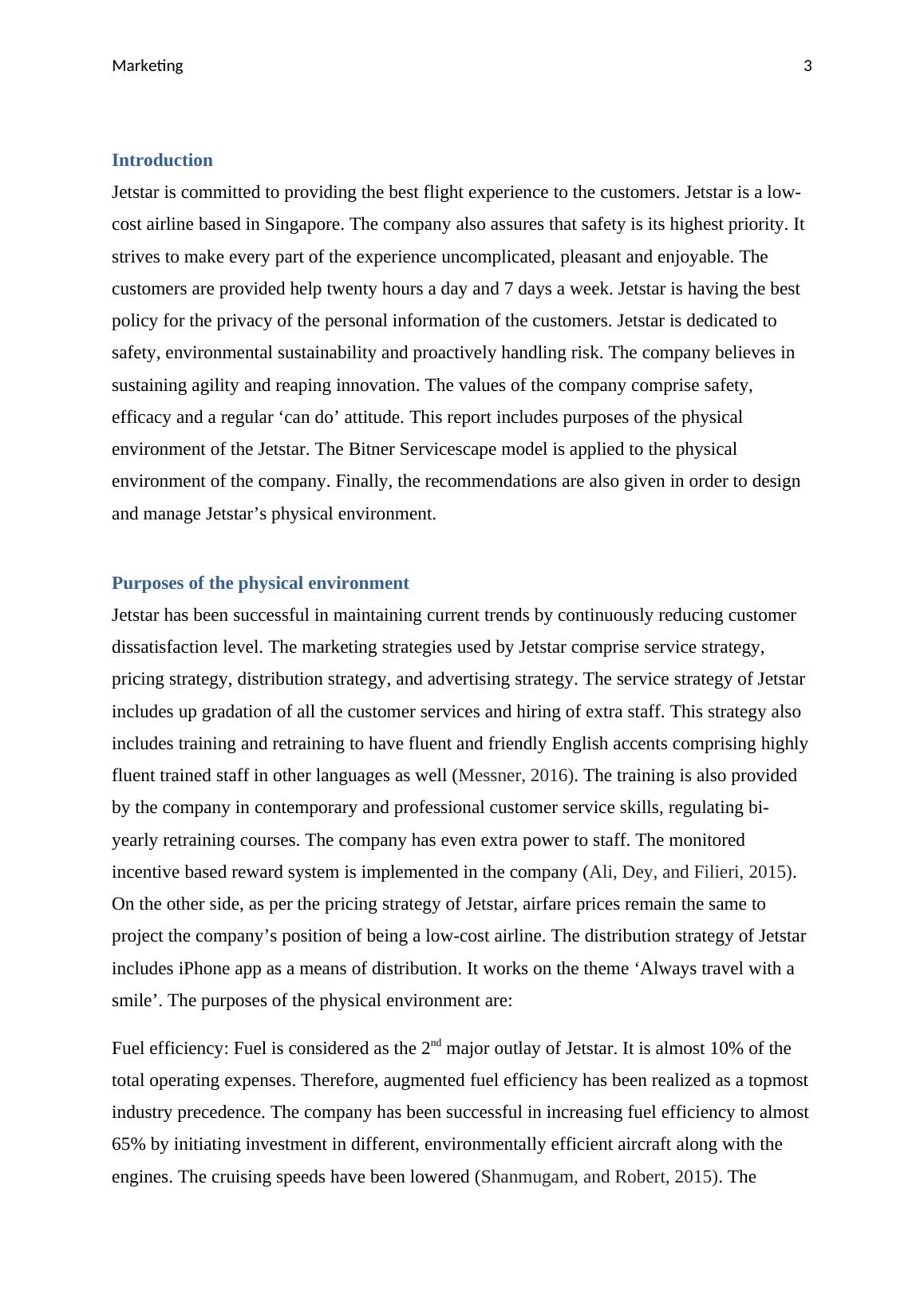 Services Marketing of Jetstar: Purpose of Physical Environment and ...