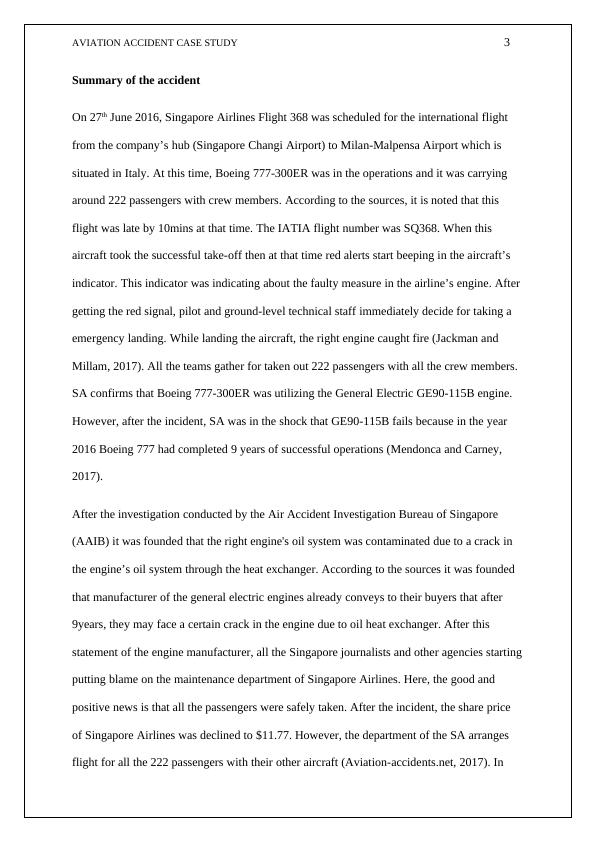 AVIATION ACCIDENT CASE STUDY