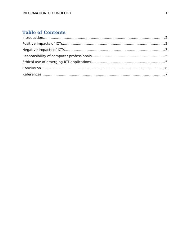 Information Technology Assignment 2022