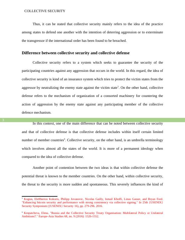 Collective Security | Report