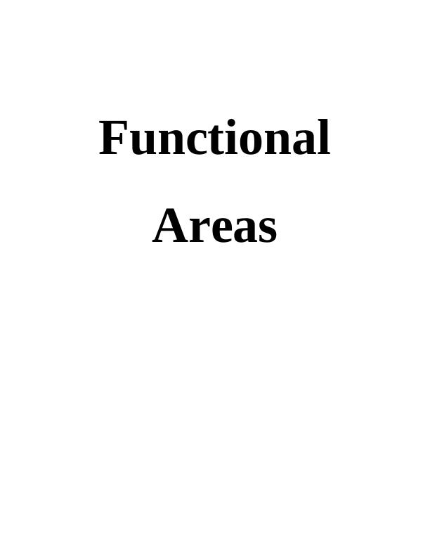 Functional Areas in Business Organisation