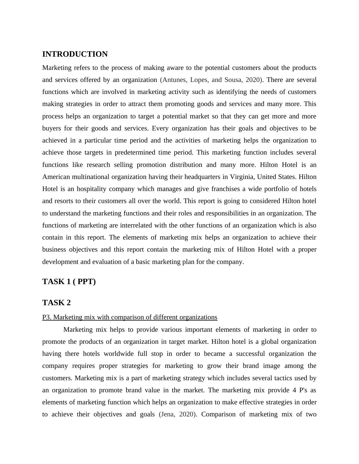 Marketing Functions and Strategies of Hilton Hotel | Desklib