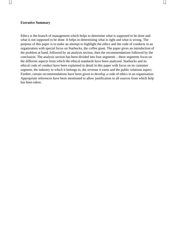 Case Study: Starbucks Ethical Code of Conduct Analysis