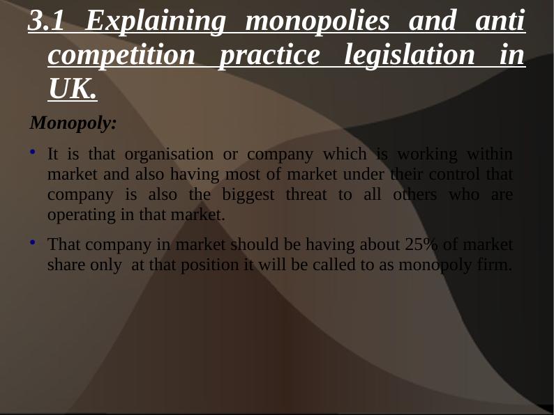 Business Law: Monopoly, Anti-Competition Practices