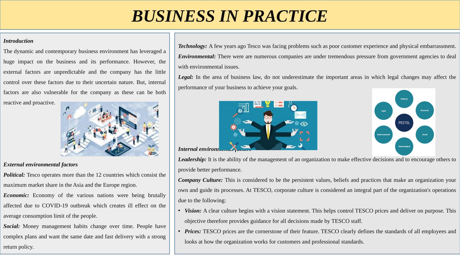 Business Report: Tesco Business Environment Analysis