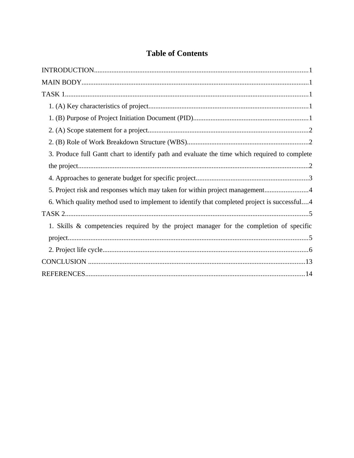 Role of Work Breakdown Structure - Doc