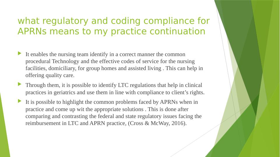 Regulatory and Coding compliance Assignment