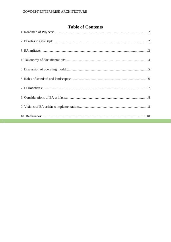 Case Study: GovDept Enterprise Architecture Implementation